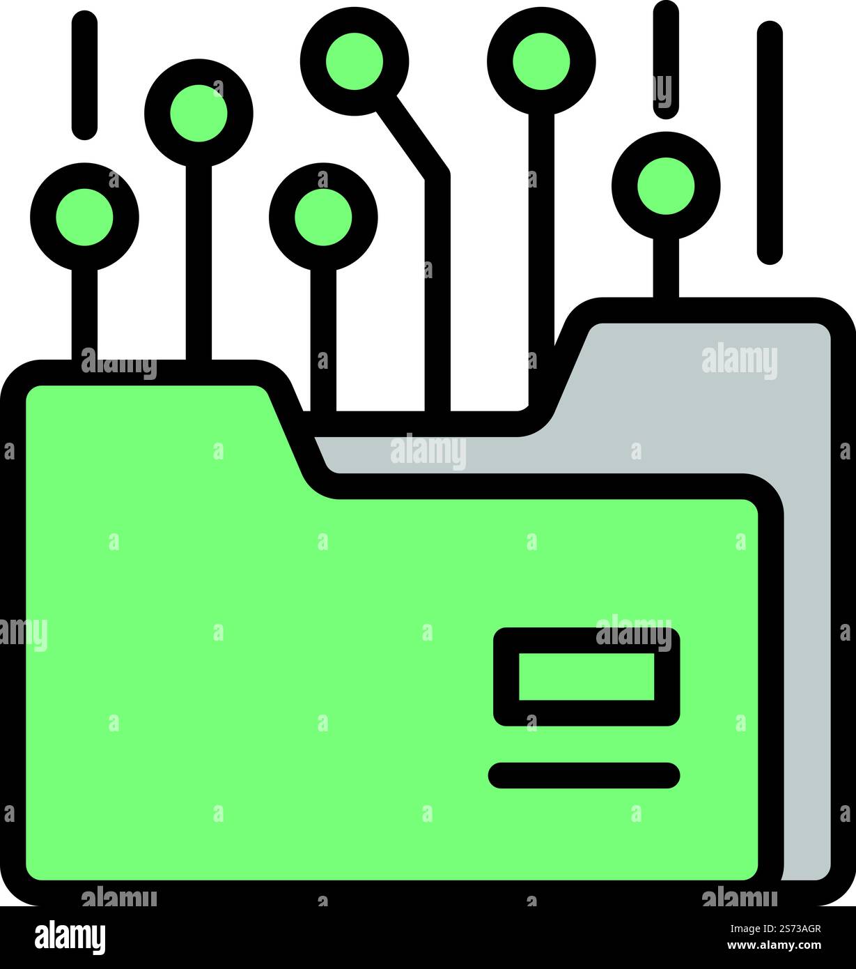 Digital folder icon outline vector. Cyber attack. Security virus ...