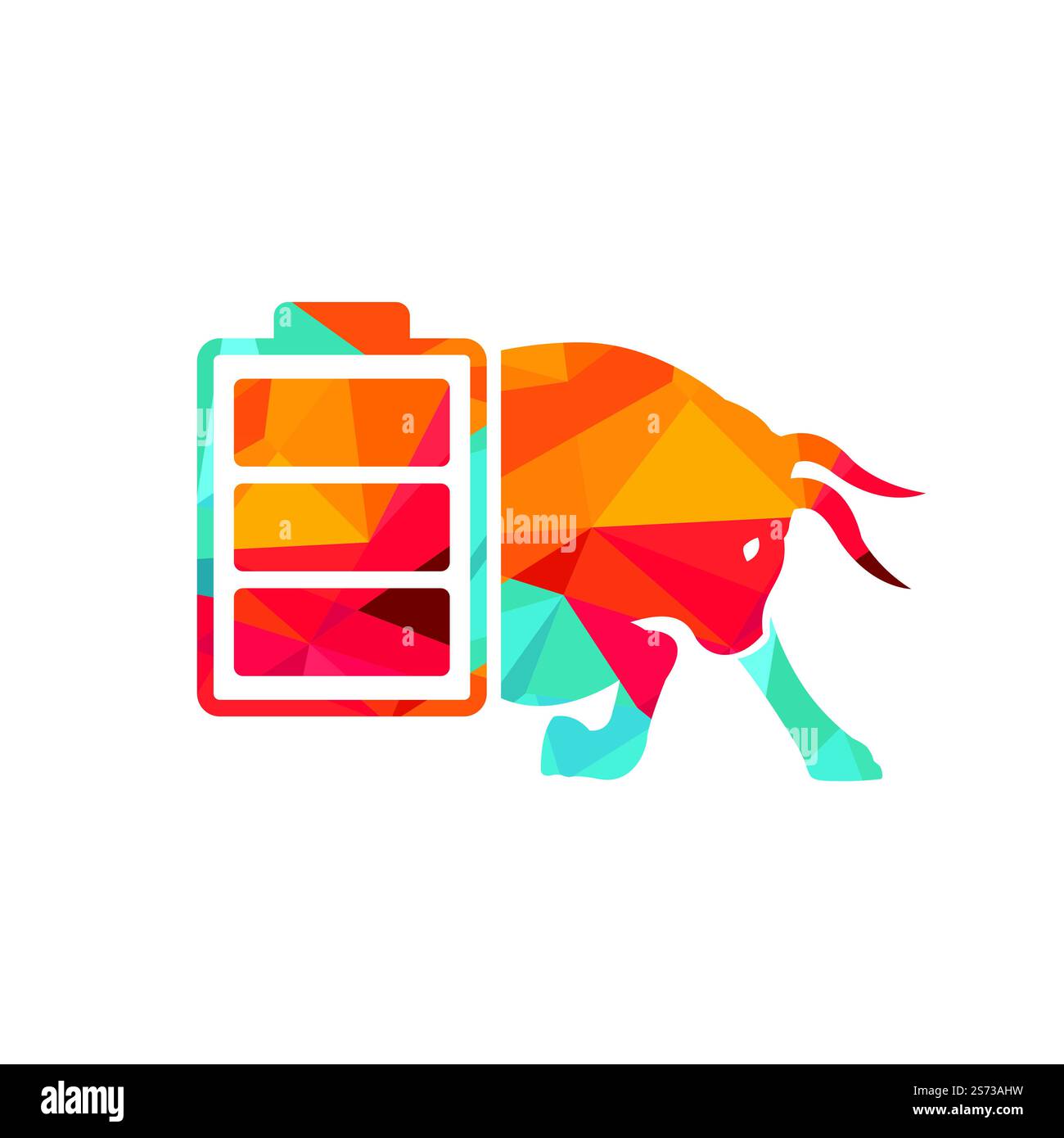 Bull Battery vector logo design template. Strong energy logo concept ...