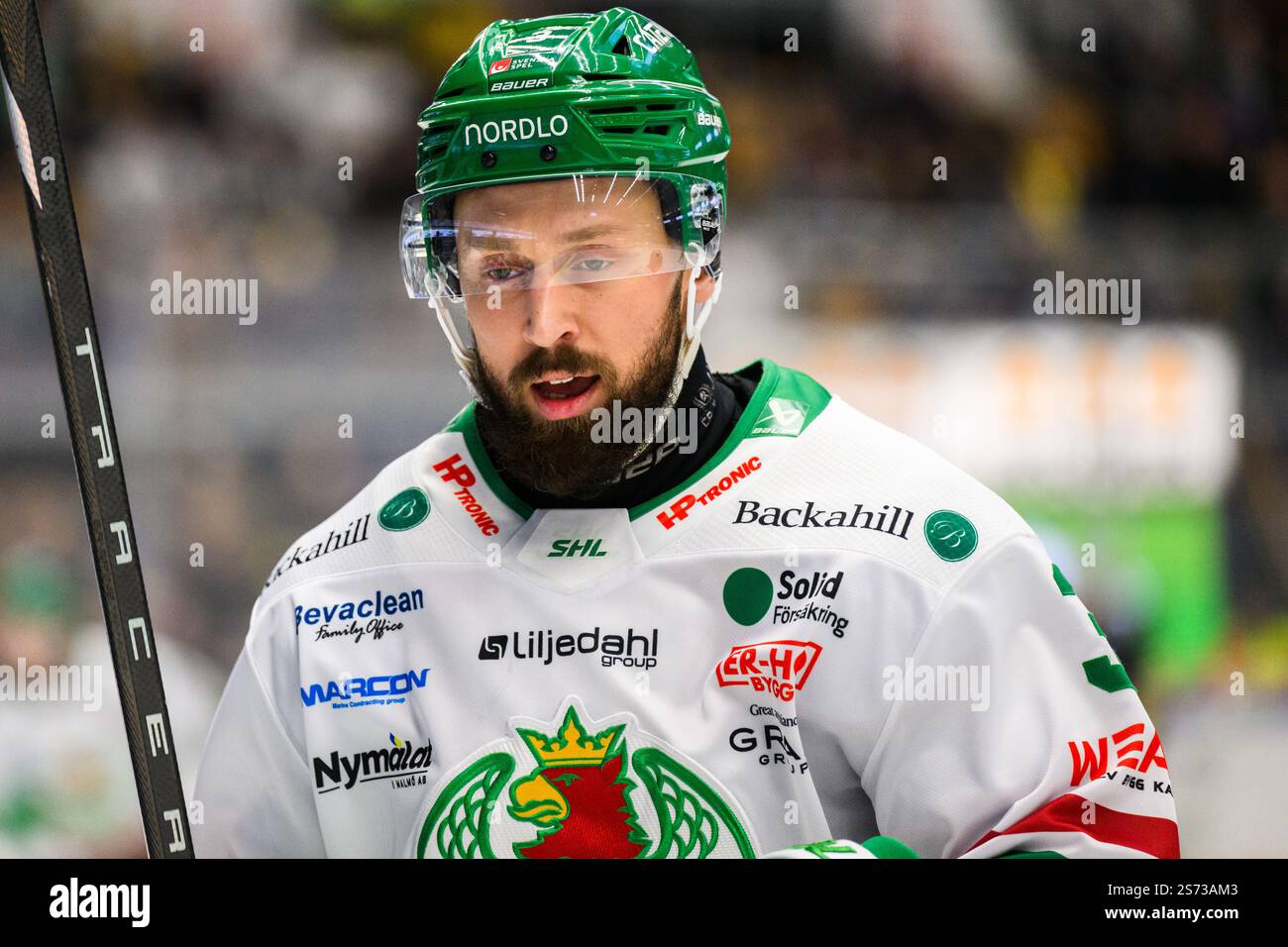 250118 Rögles Michael Kapla under ishockeymatchen i SHL mellan HV71 och ...