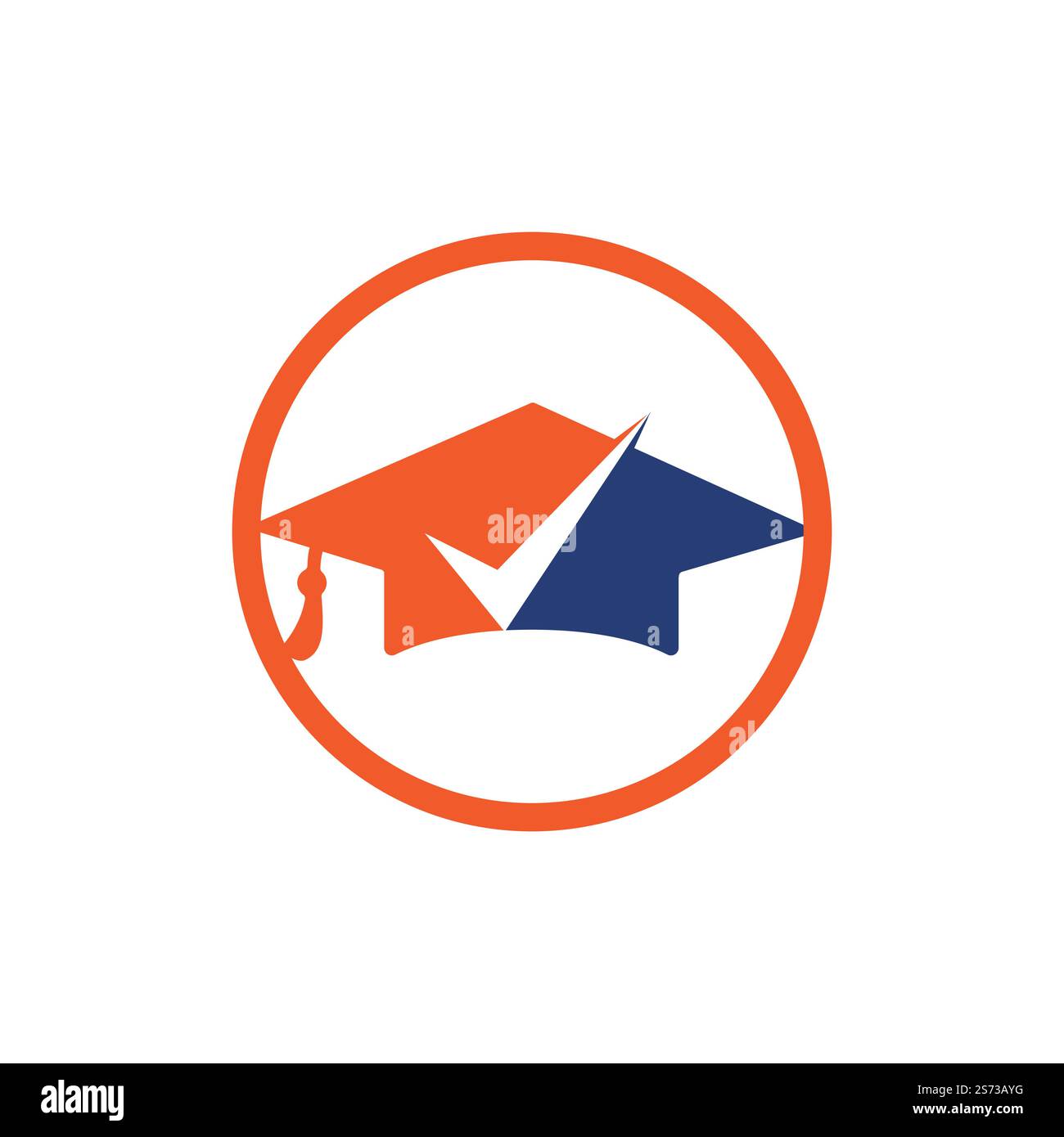 Graduation hat and check mark icon and logo design. Educational and ...