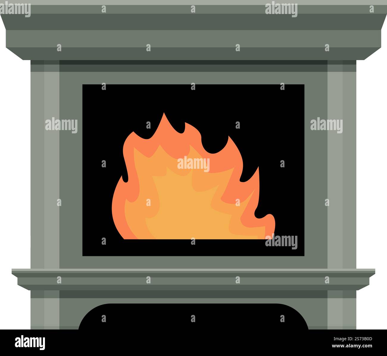 Cooking furnace icon cartoon vector. Fire restaurant. Pizza cafe ...