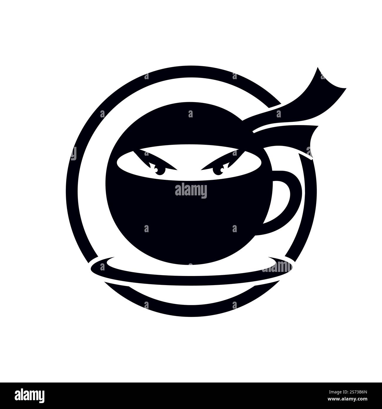 Ninja coffee vector logo design. Logo for cafe, restaurant, bar etc ...