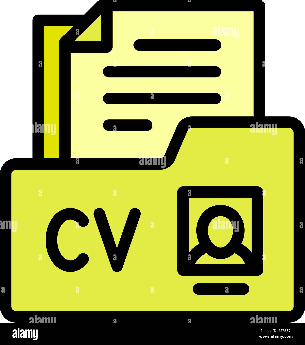 Cv folder icon outline vector. Search candidate. Online career. Cv ...