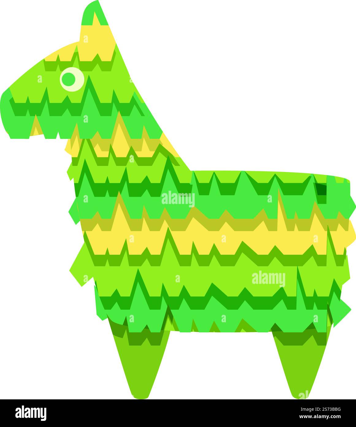 Green pinata icon cartoon vector. Mexico birthday. Cinco star. Green ...