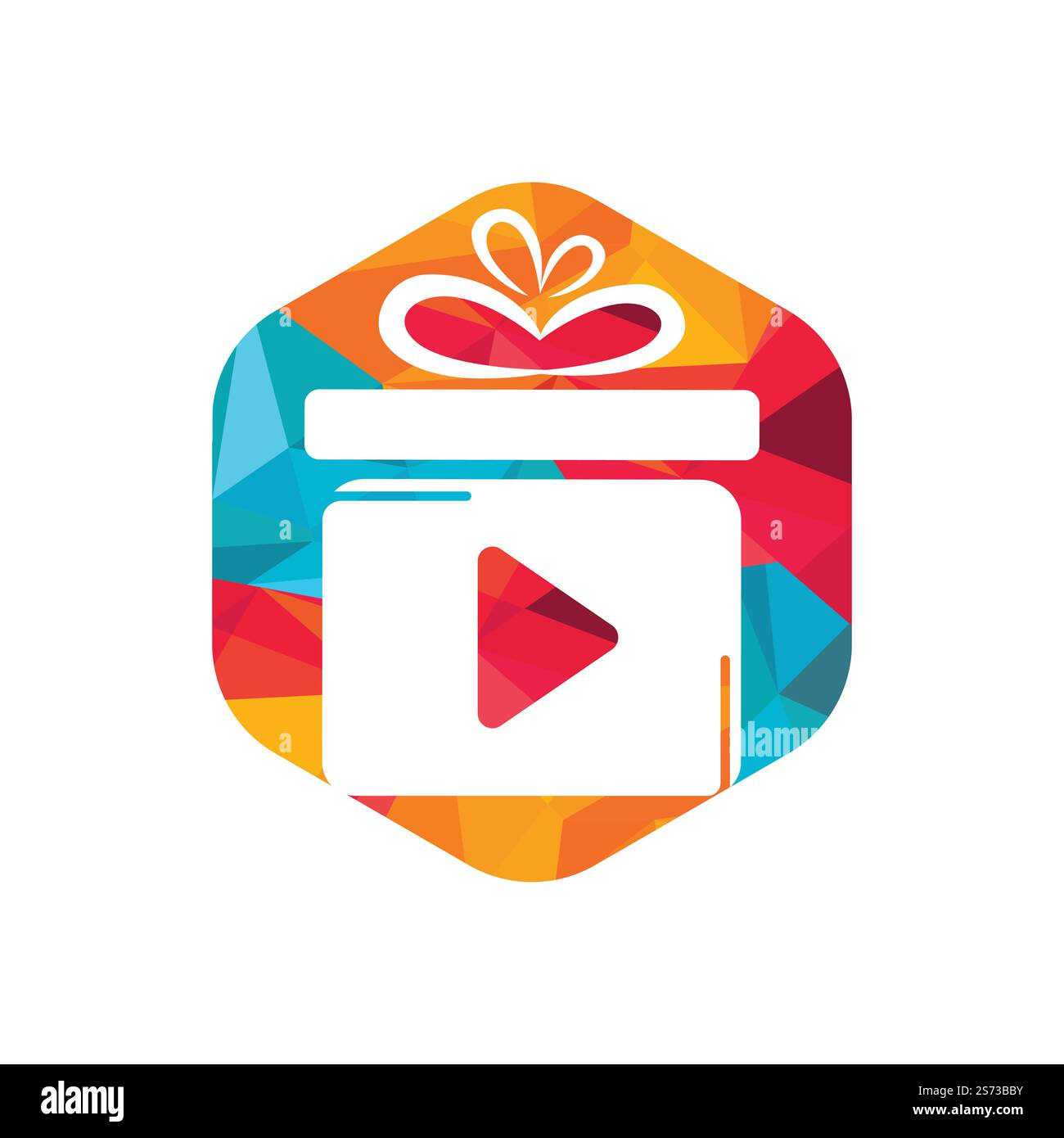 Gift video logo template design. Lovely cinema gift vector logo Stock ...