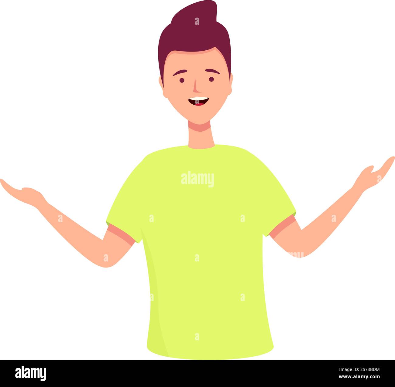 Wow person icon cartoon vector. Happy teenage. Excited positive. Wow ...