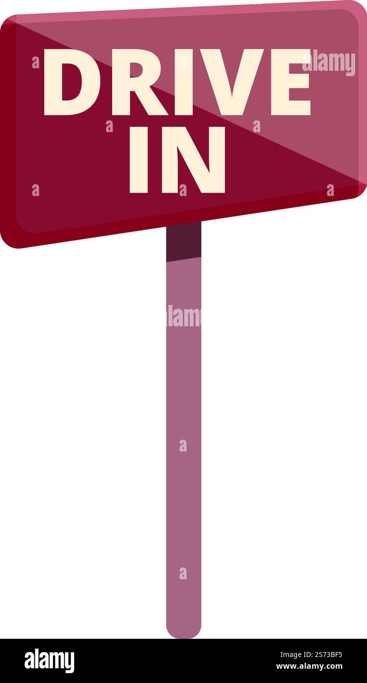 Drive in sign icon cartoon vector. Cinema movie. Car screen. Drive in ...