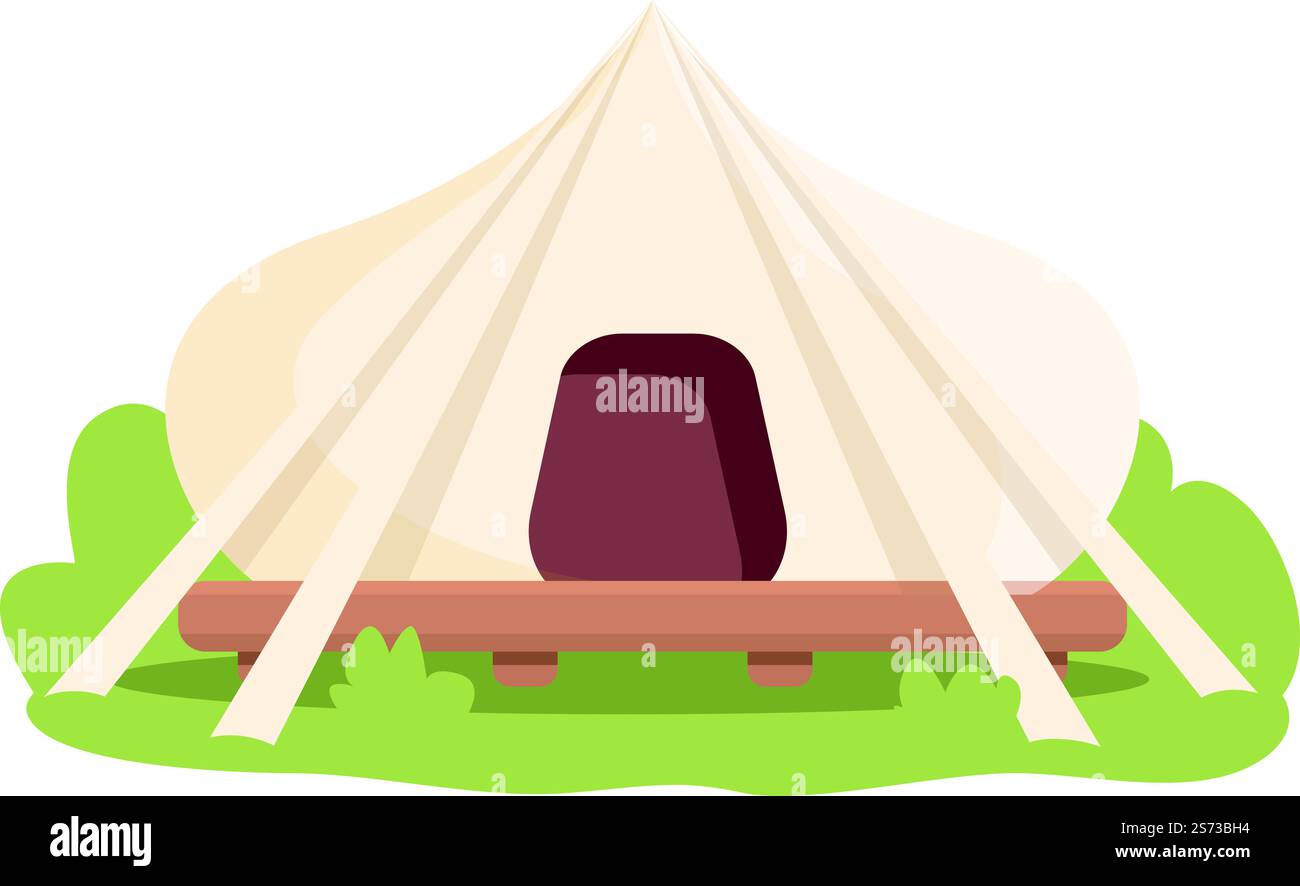 Wood tent icon cartoon vector. House luxury. Weekend nature. Wood tent ...