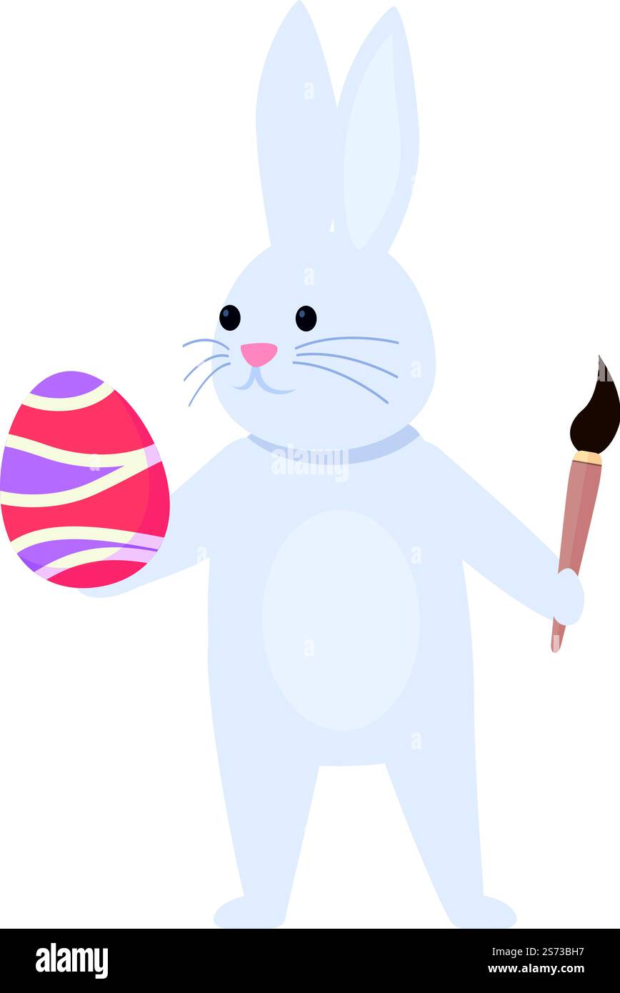Bunny paint egg icon cartoon vector. Easter rabbit. Animal card. Bunny ...