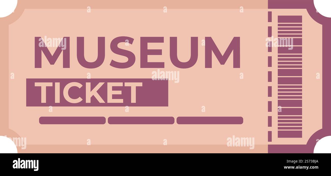 Cinema ticket pass icon cartoon vector. Museum movie. Admit concert ...