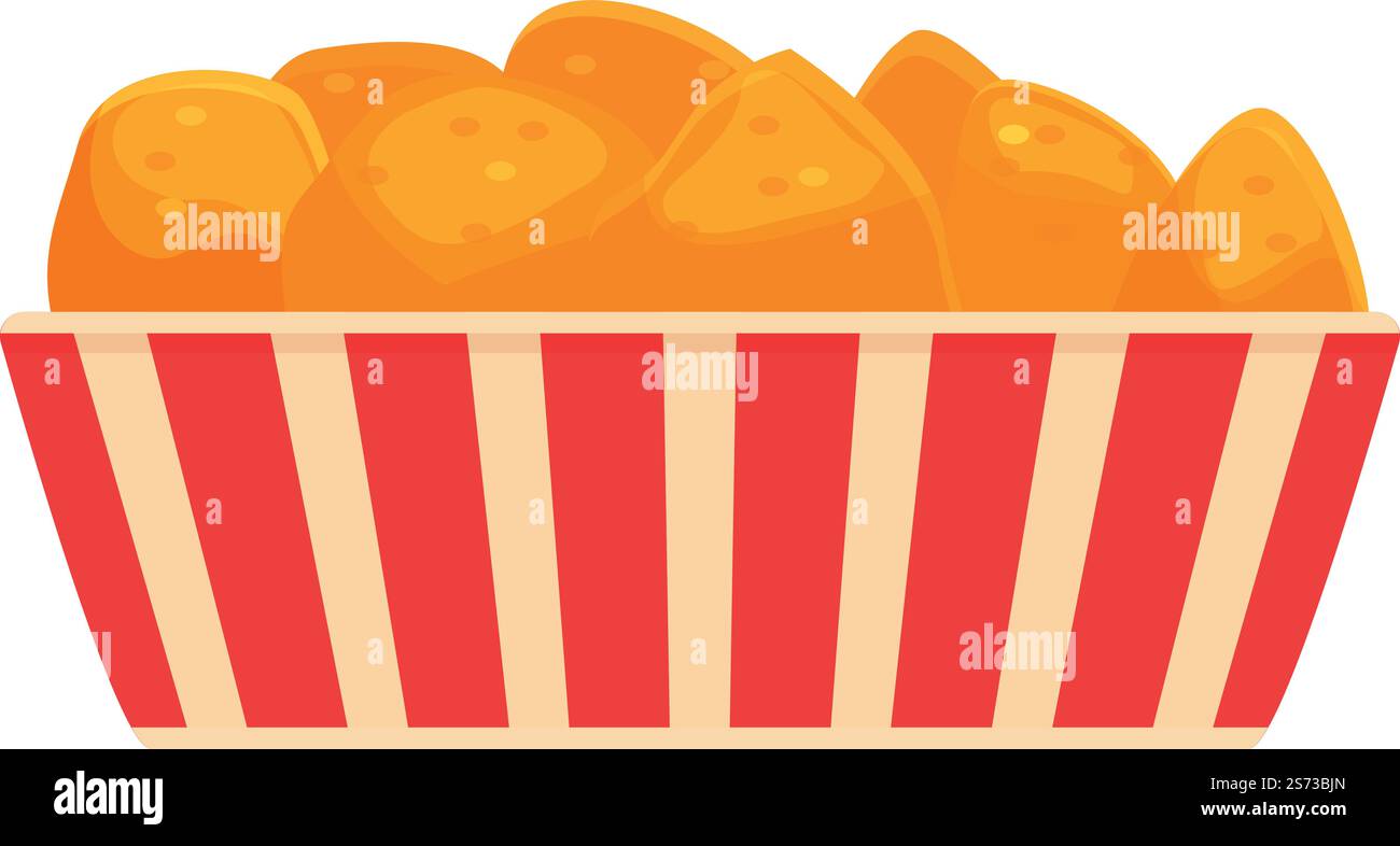 Chicken nugget plate icon cartoon vector. Fast food. Hand box. Chicken ...