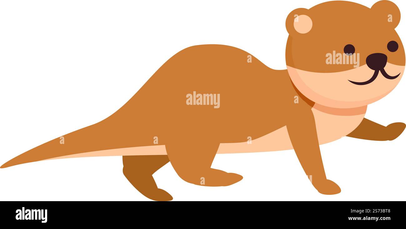 Walking weasel icon cartoon vector. Stoat animal. Cute mink. Walking ...