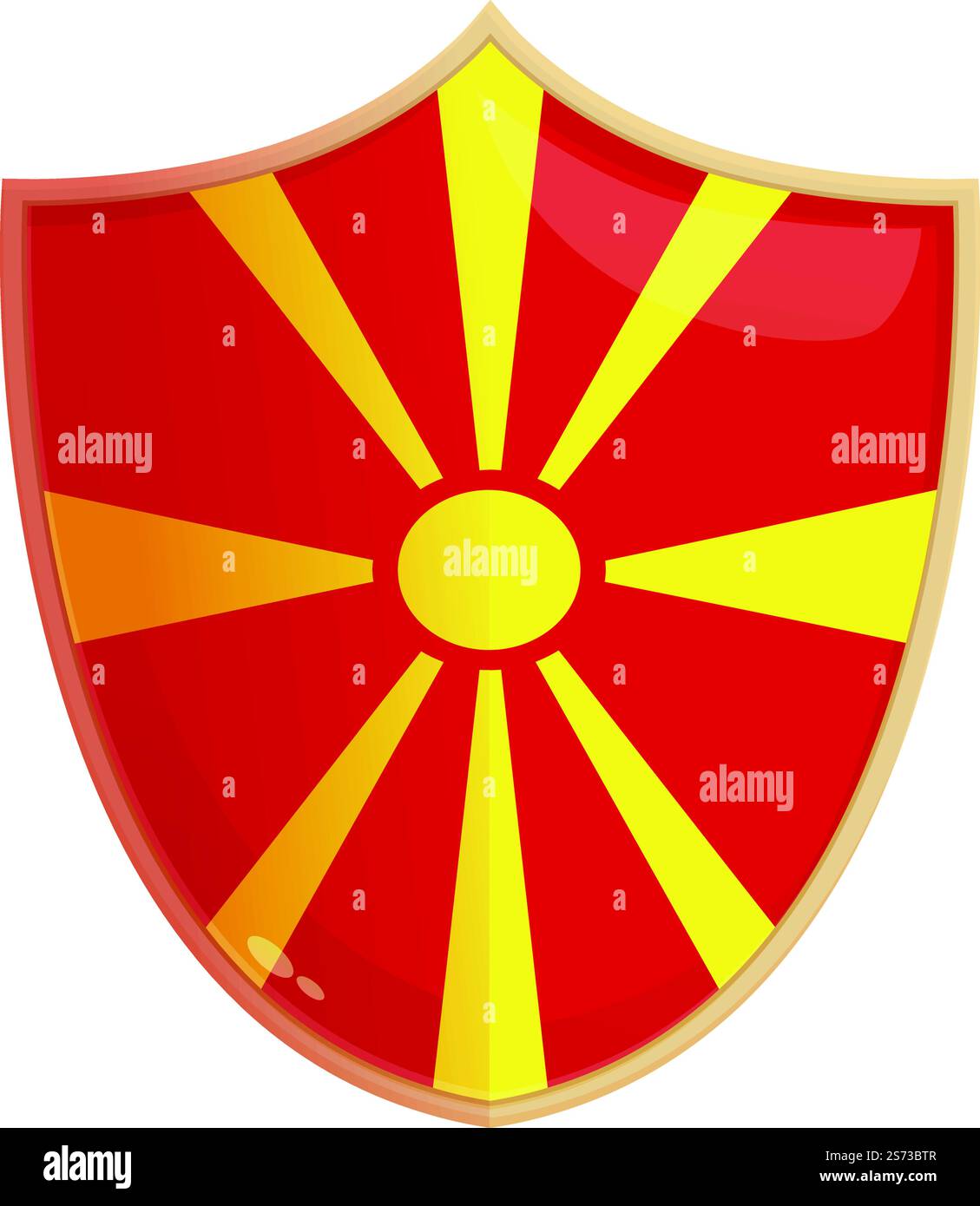 Macedonia shield icon cartoon vector. Circle map. National eu ...