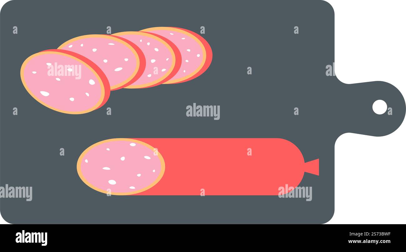 Cooking and preparing food, pepperoni sausage, isolated Italian salami ...