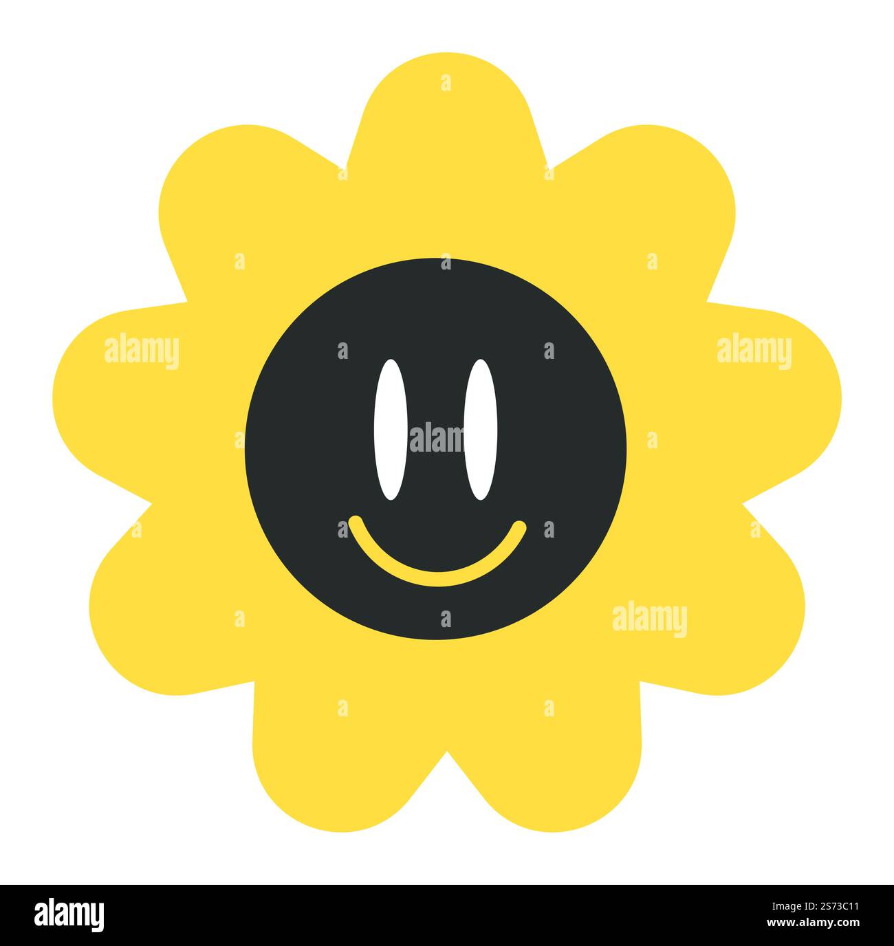Smiling sunflower head in Stock Vector Images - Alamy