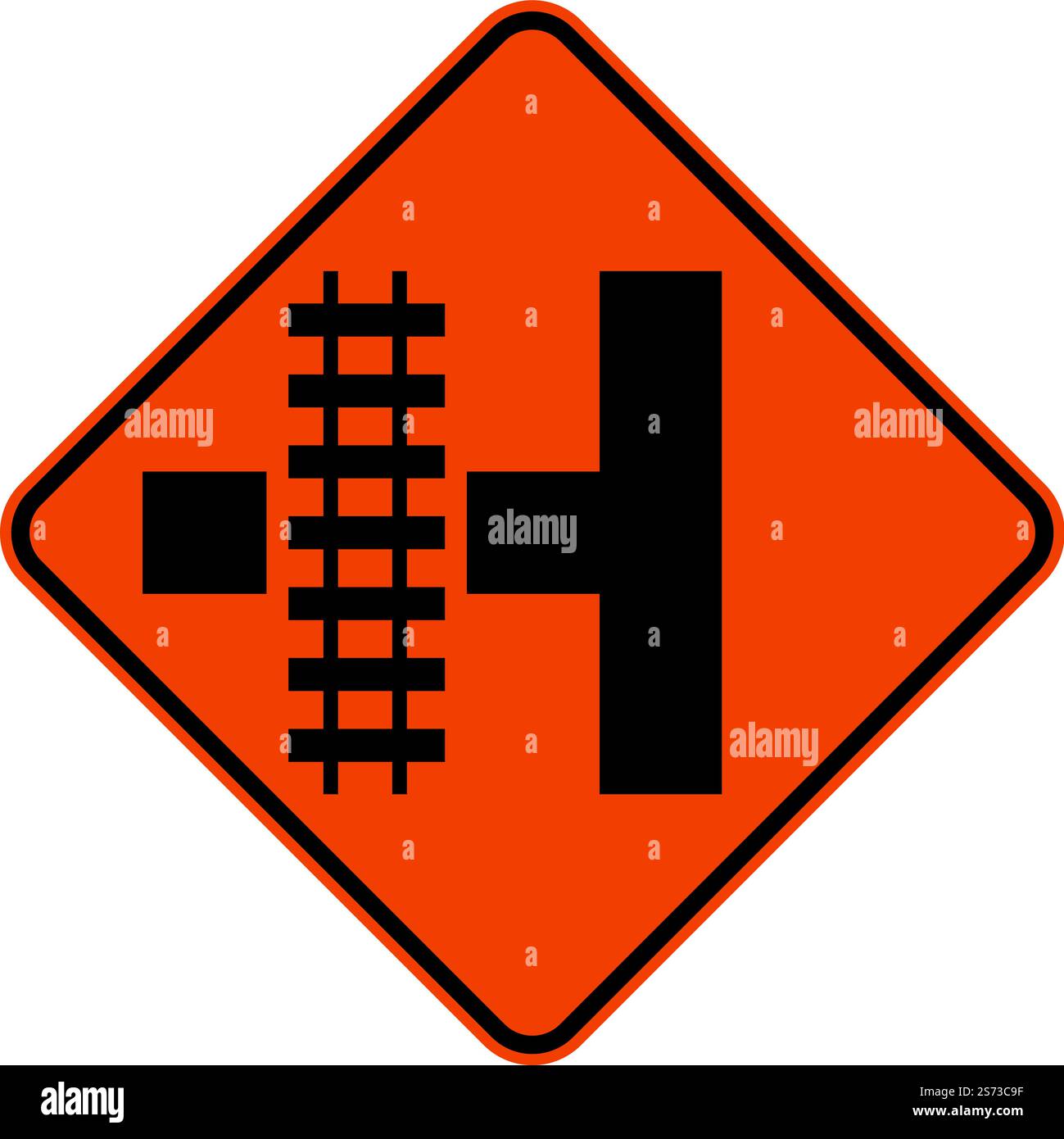 Highway Light Rail Transit Grade Crossing Left Sign Stock Vector Image ...