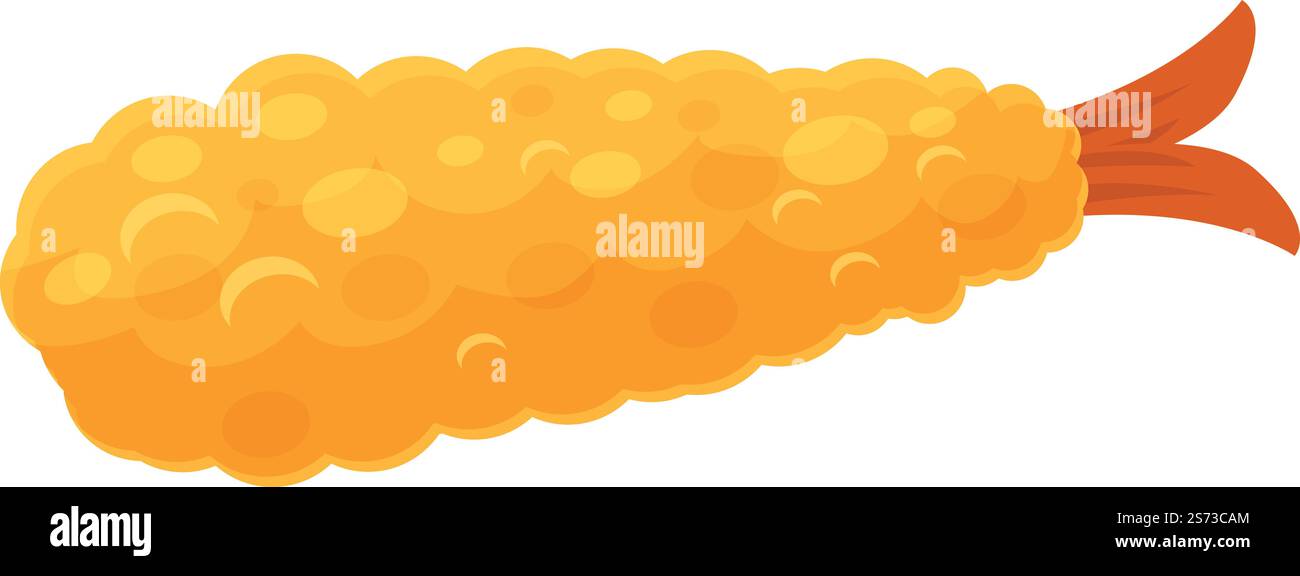 Crispy tempura icon cartoon vector. Fried shrimp. Prawn dish. Crispy ...