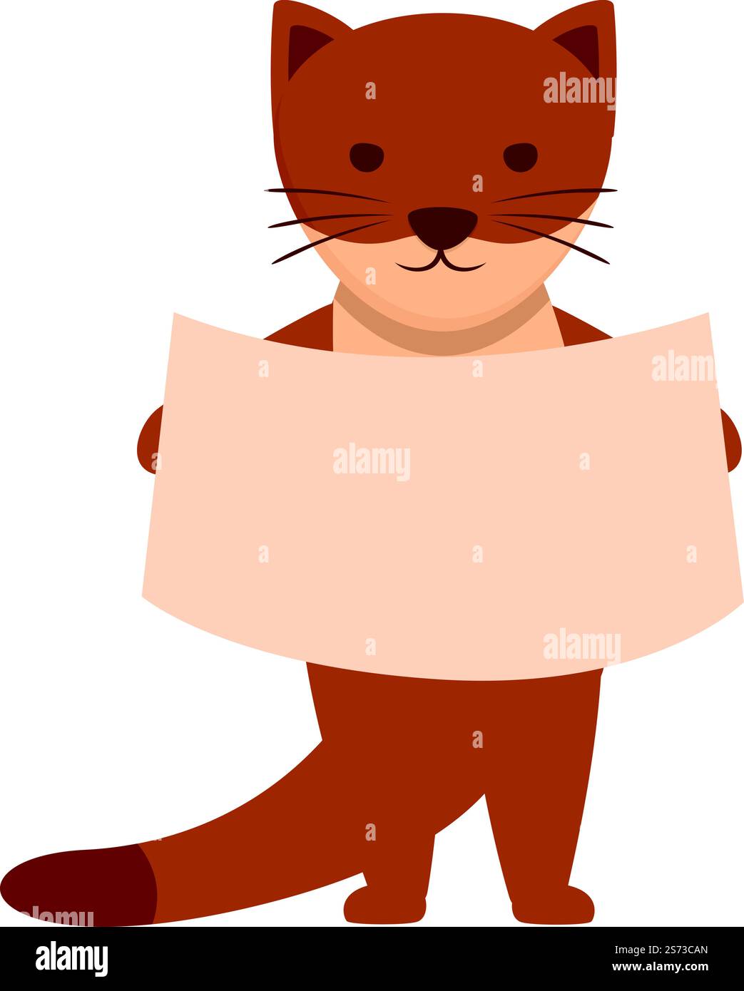 Weasel with banner icon cartoon vector. Carnivore animal. Cute mammal ...