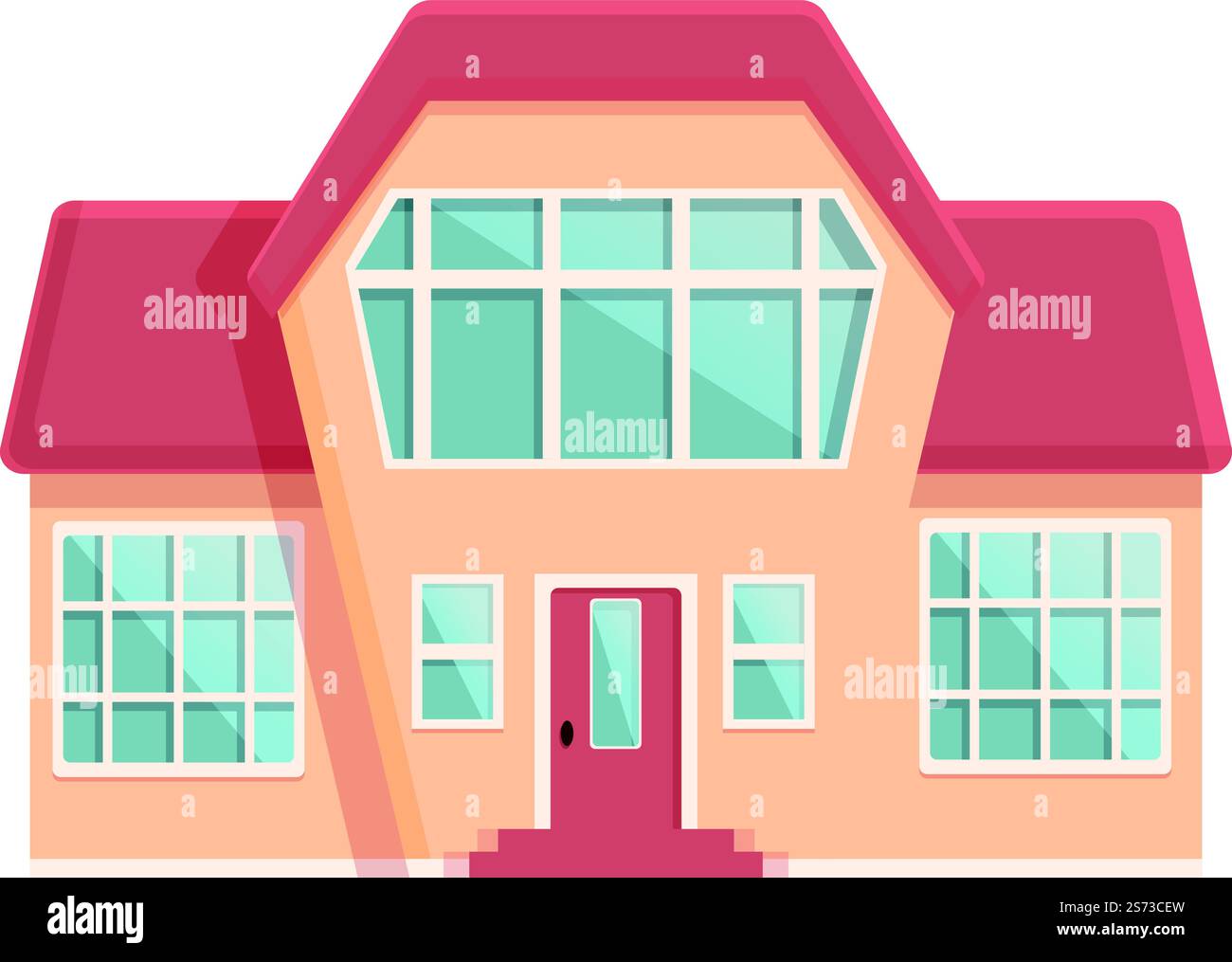 Balcony villa icon cartoon vector. Home building. Front window. Balcony ...