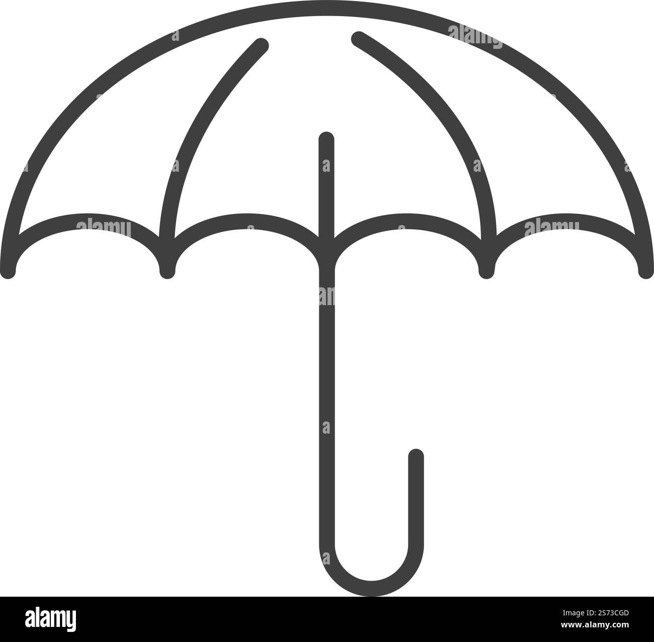 Umbrella or parasol made of rod and circular waterproof textile ...