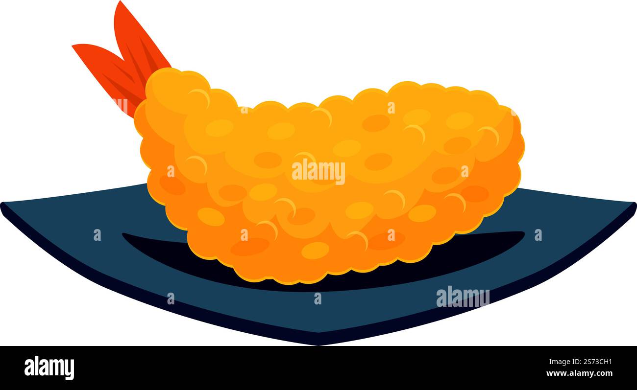 Japanese shrimp icon cartoon vector. Fried dish. Prawn cooking ...