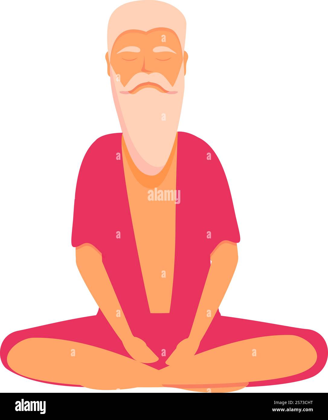Guru relaxation icon cartoon vector. Indian yoga. Calm pose. Guru ...