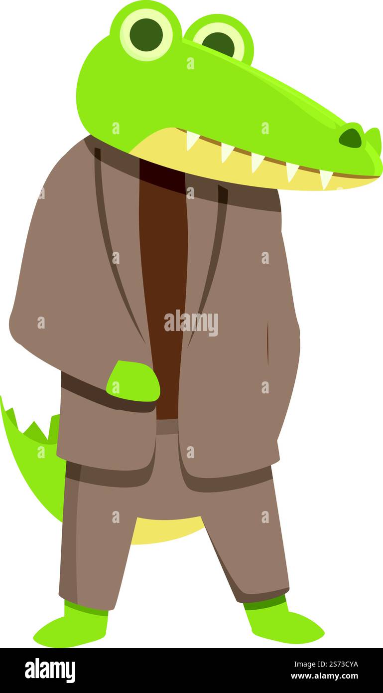 Alligator security icon cartoon vector. Animal kid. Happy adorable ...