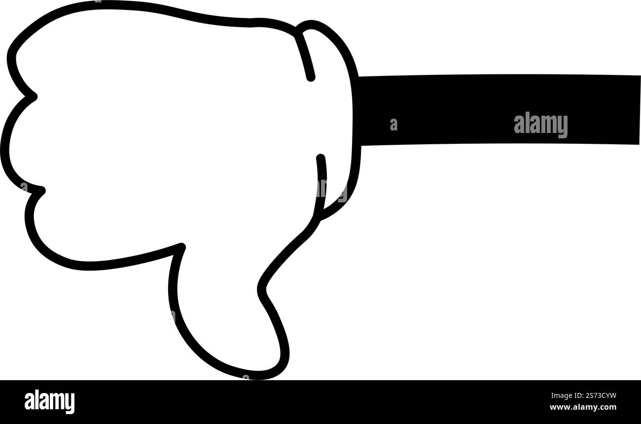 Thumb down showing dislike or disapproval, unsatisfactory feedback or ...
