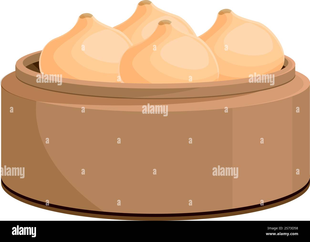 Baozi basket icon cartoon vector. Bun bao. Cute food. Baozi basket icon ...