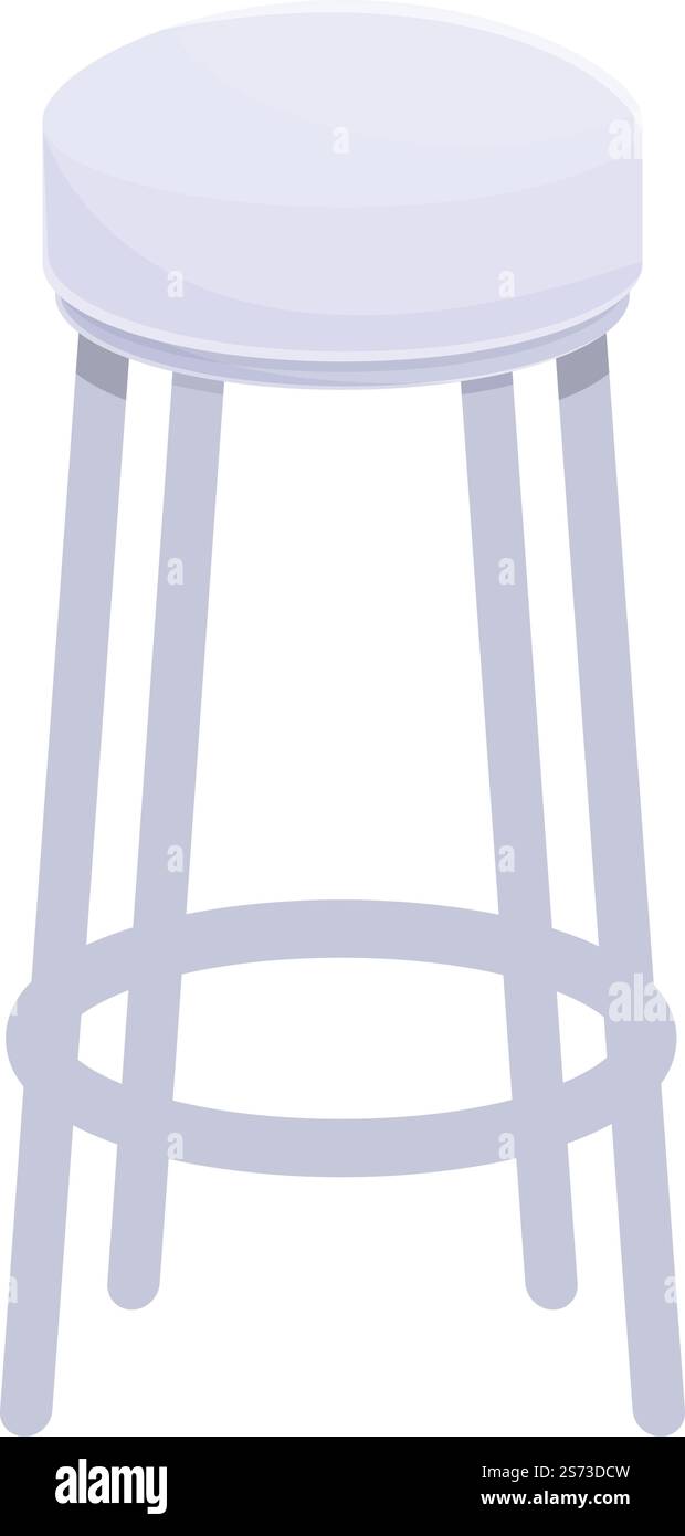 Leather bar stool icon cartoon vector. Tall chair. Furniture seat ...