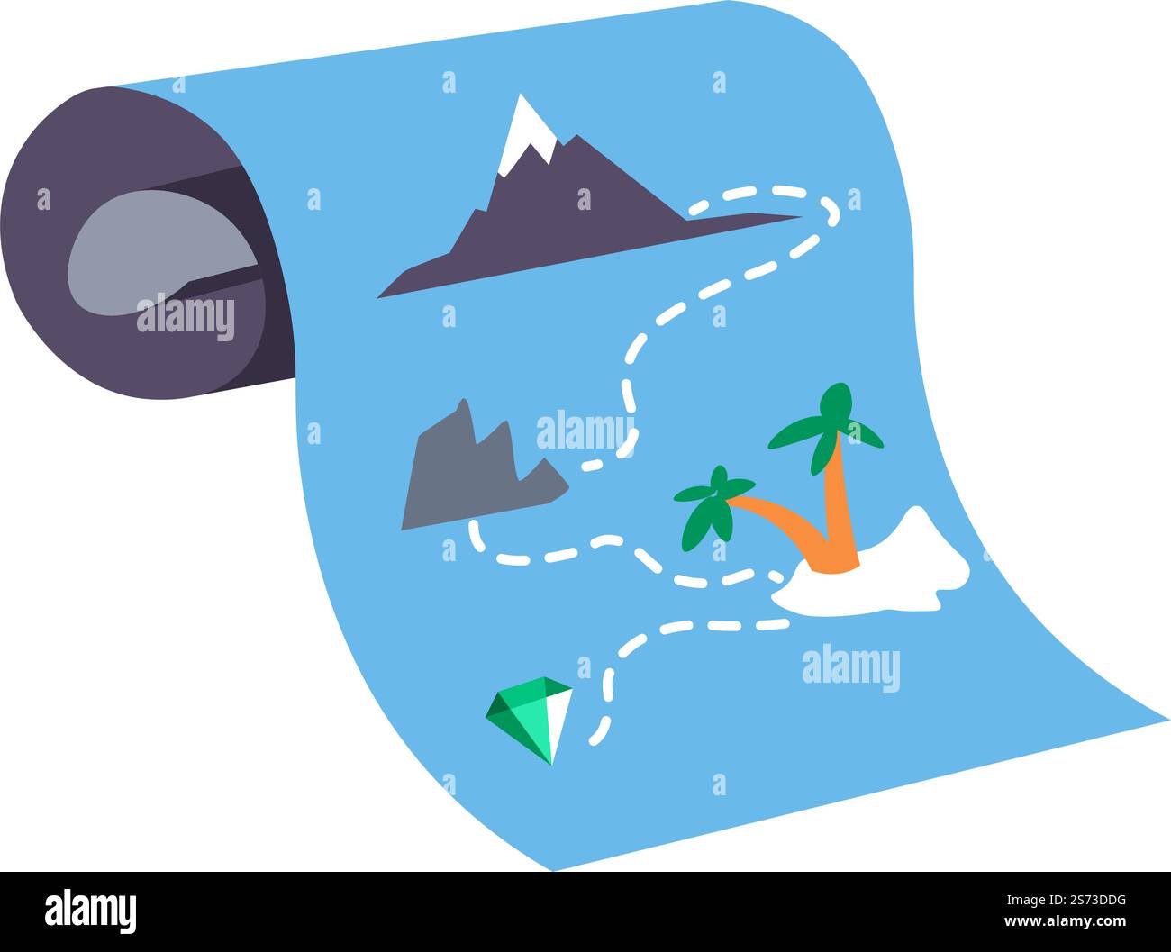 Adventure quest for weekends fun and leisure. Isolated treasure map ...