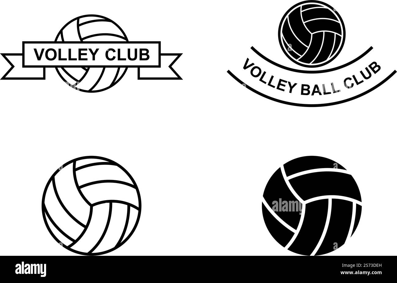 Volley ball logo vector flat design template Stock Vector Image & Art ...