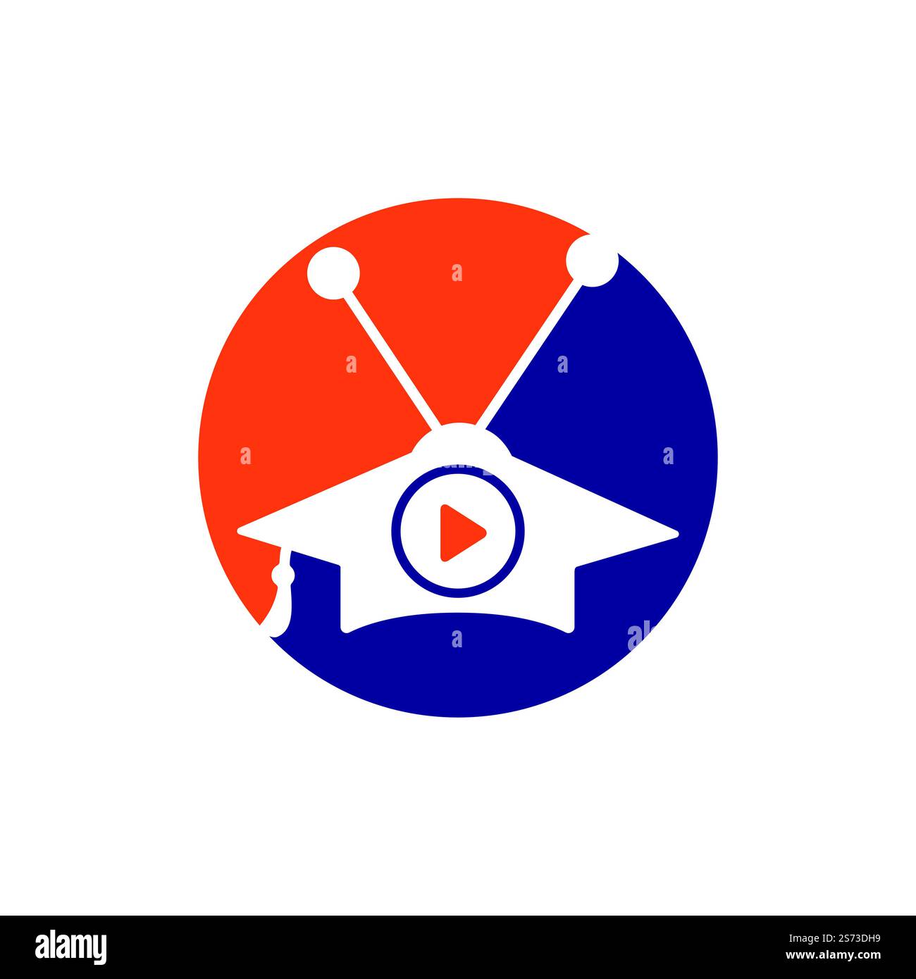 Education video play vector logo design. Graduation cap and play button ...