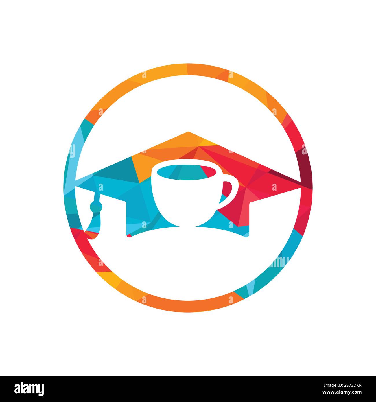 Student Coffee vector logo template. Logo symbol of the graduation cap ...