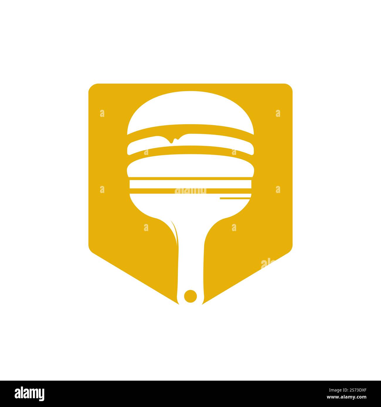 Artistic restaurant and cafe logo design. Burger with paint brush icon ...