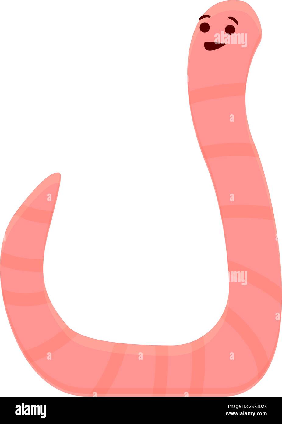 Red worm icon cartoon vector. Pink mascot. Earth waste. Red worm icon ...