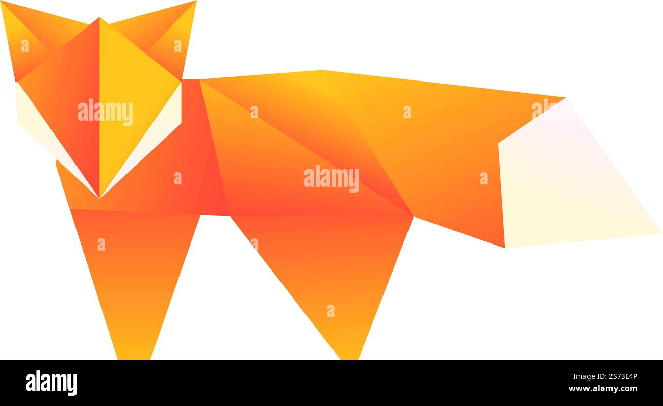 Origami fox icon cartoon vector. Animal paper. Art geometric. Origami fox icon cartoon vector ...
