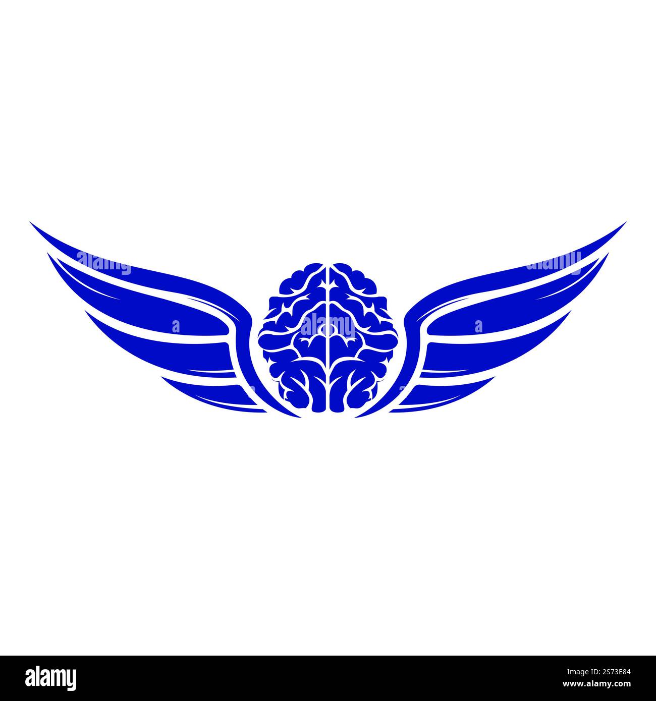 Flying brain with wings vector logo design template. Free mind logo ...