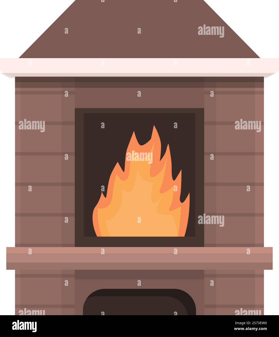 Furnace icon cartoon vector. Burning fire. Wood stove. Furnace icon cartoon vector. Burning fire ...
