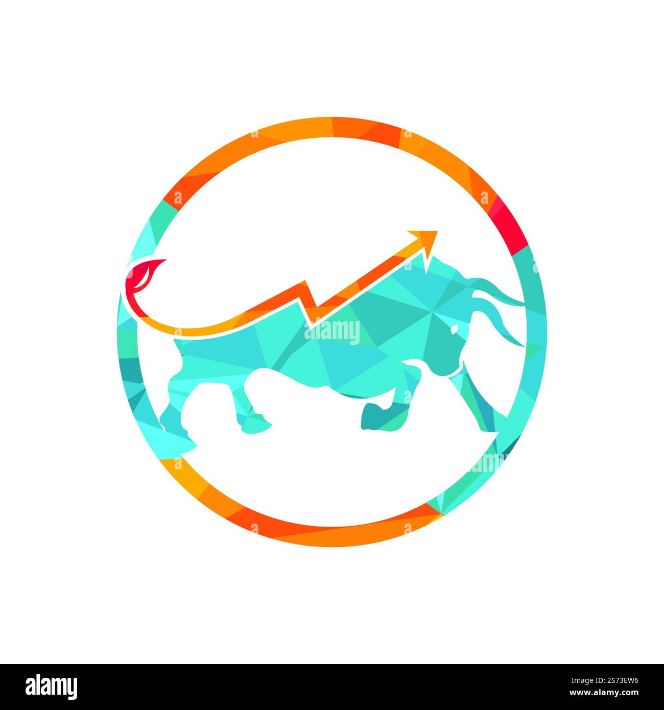 Financial bull logo design. Trade Bull Chart, finance logo. Economy ...