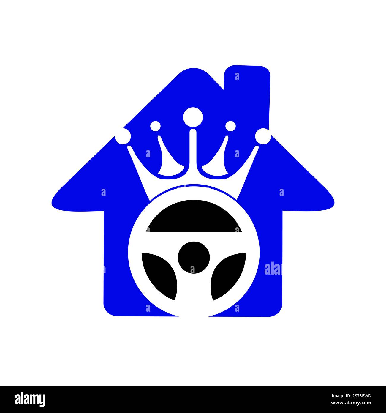 Drive king vector logo design. Steering with crown and home icon Stock ...