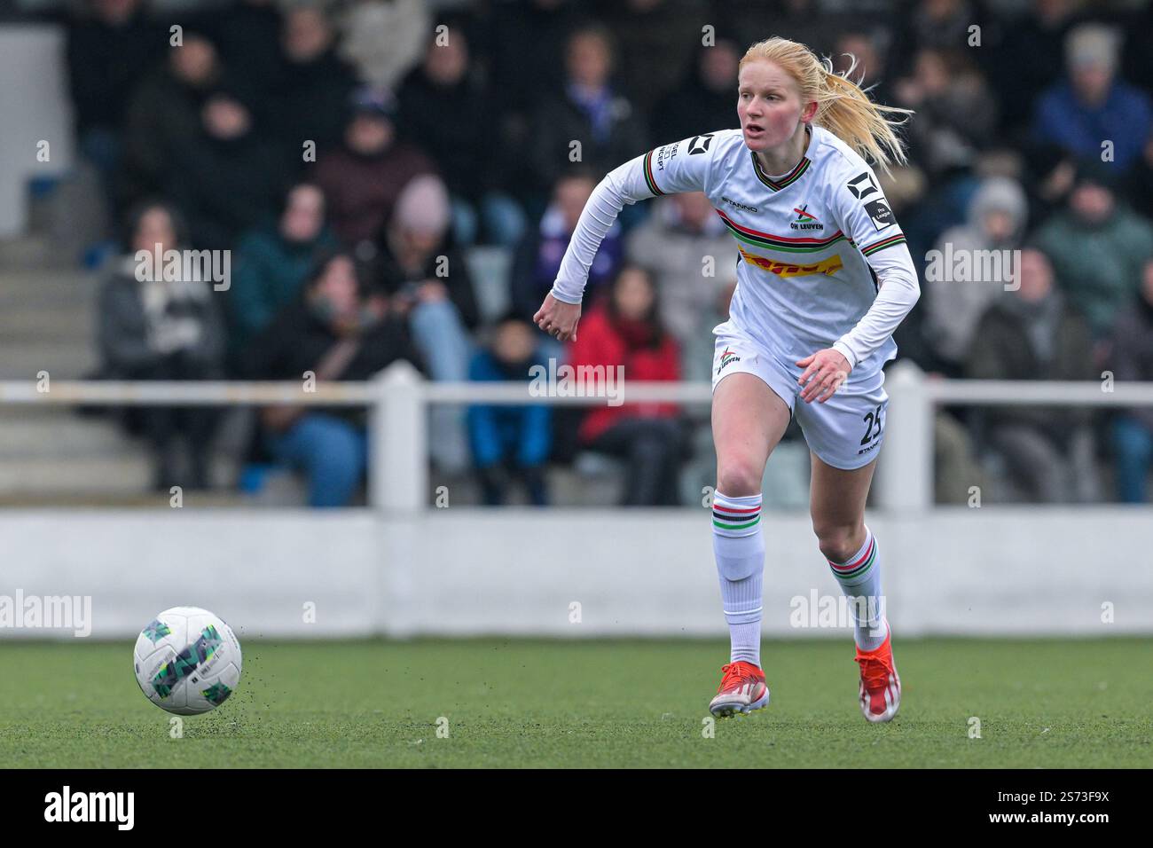 Linde Veefkind (25) of OHL pictured during a female soccer game between ...
