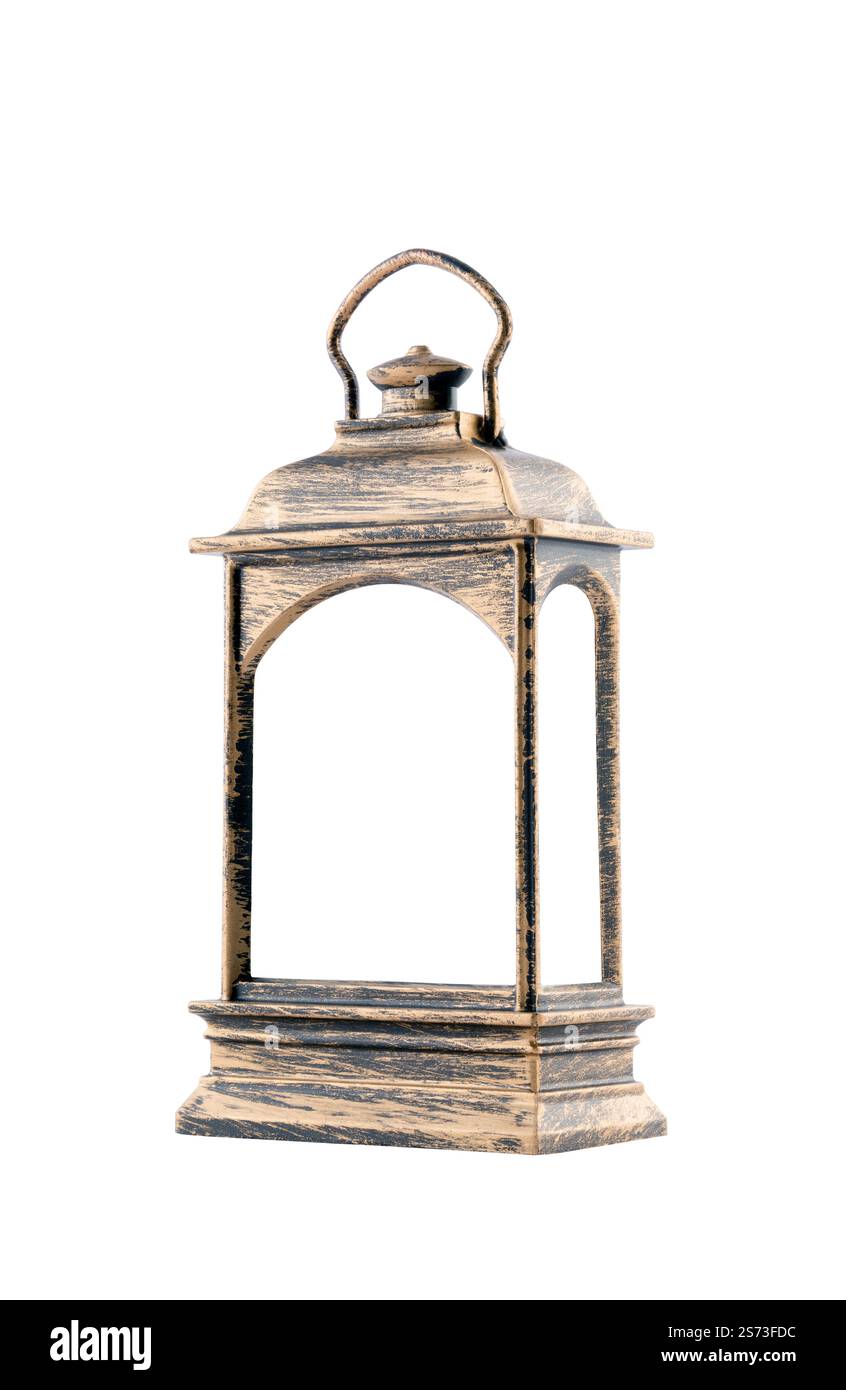 Old style retro empty lantern isolated on white background with ...