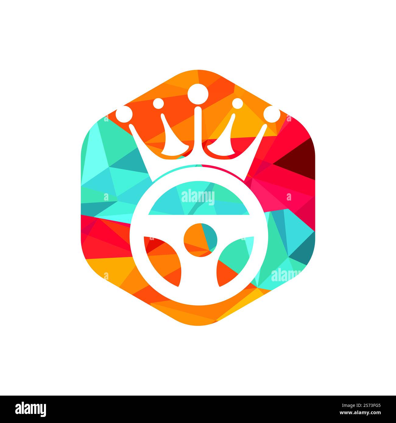 Drive king vector logo design. Steering and crown vector icon Stock ...