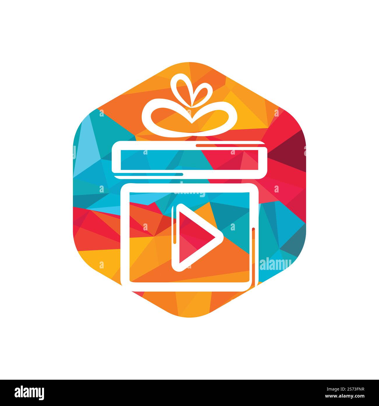 Gift video logo template design. Lovely cinema gift vector logo Stock ...