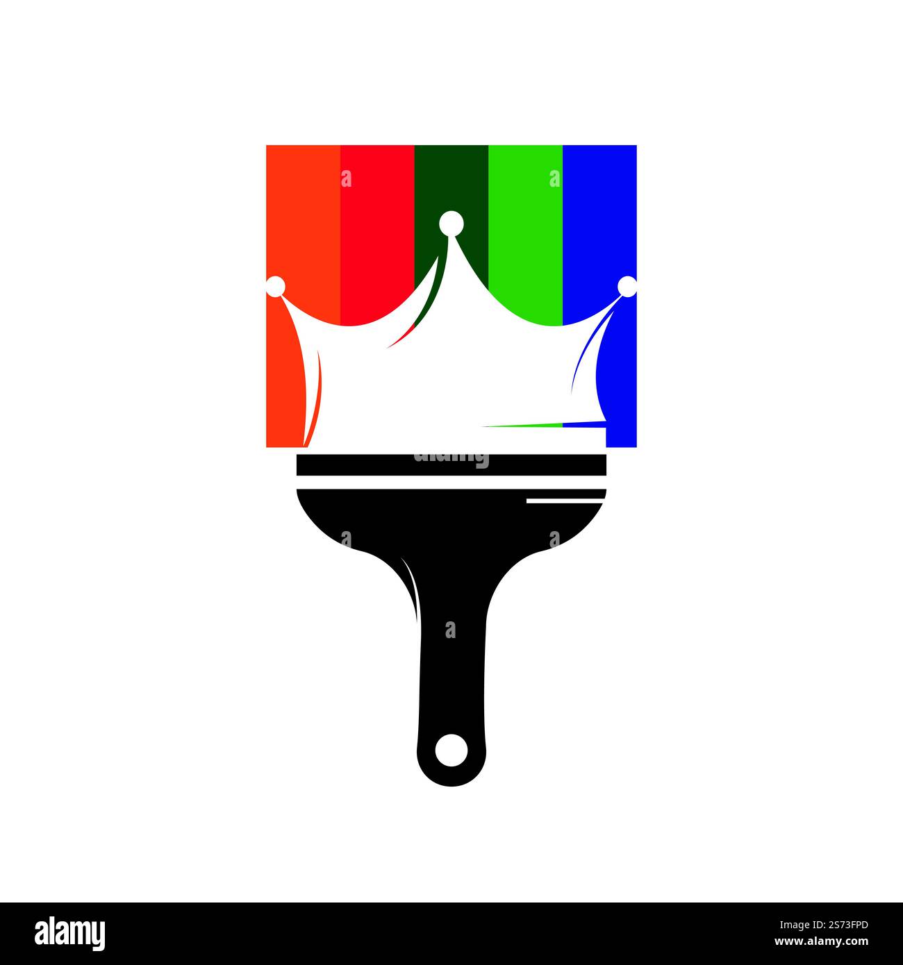 King paint vector logo design. Crown and paint brush icon Stock Vector ...