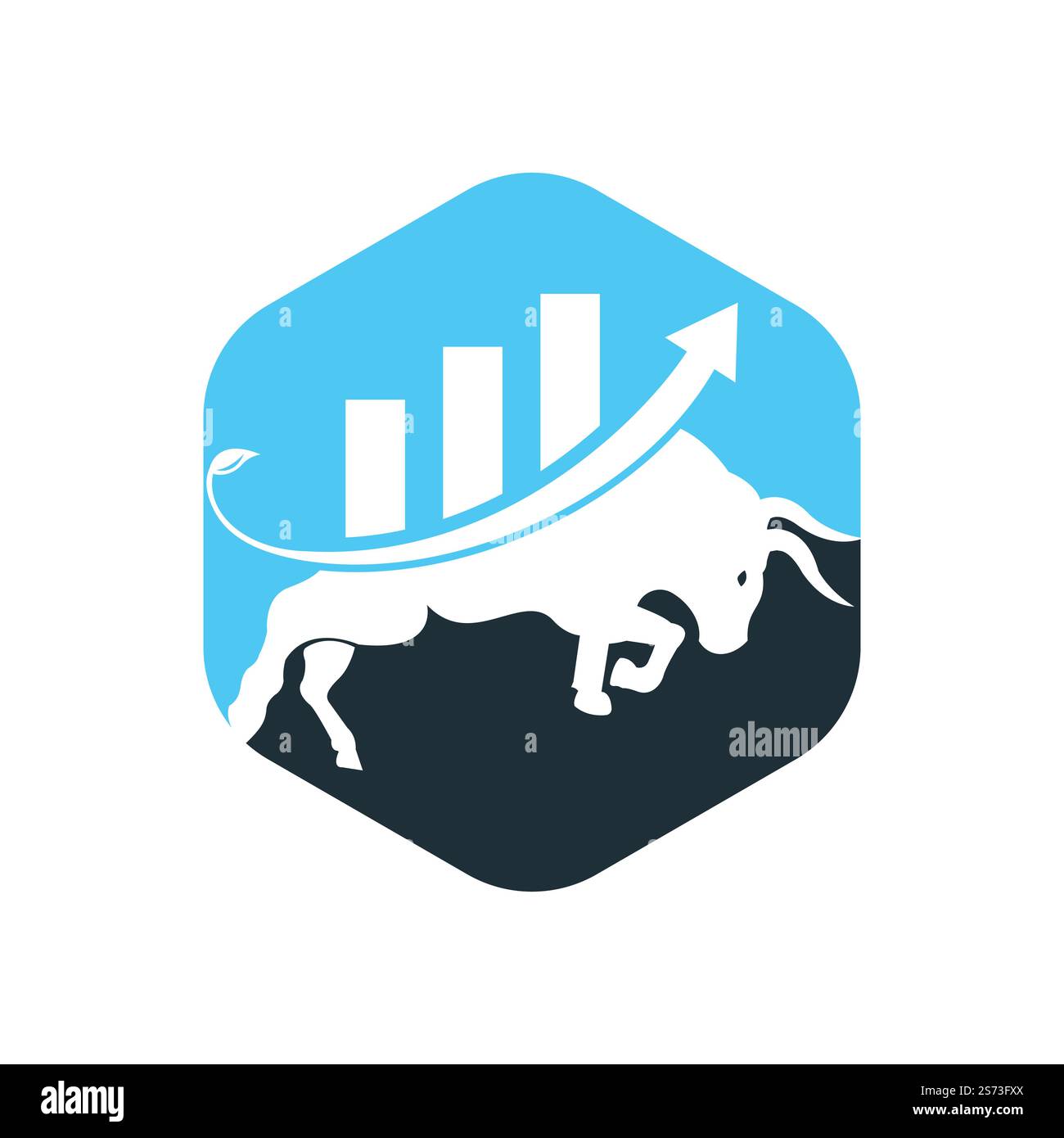 Financial bull logo design. Trade Bull Chart, finance logo. Economy ...