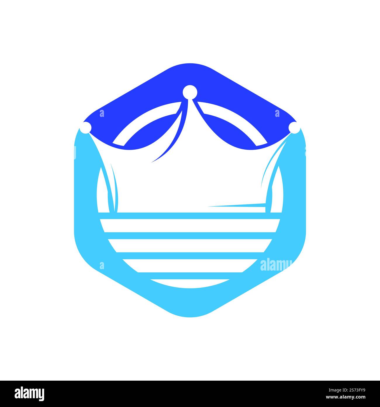 Wave king vector logo design. Water sea waves and crown vector design ...
