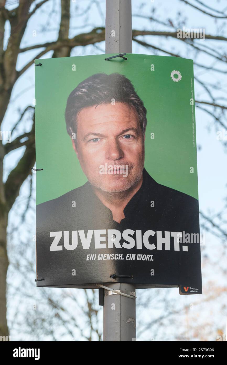 Election poster of Buendnis 90 Die Gruenen with the portrait of Robert ...