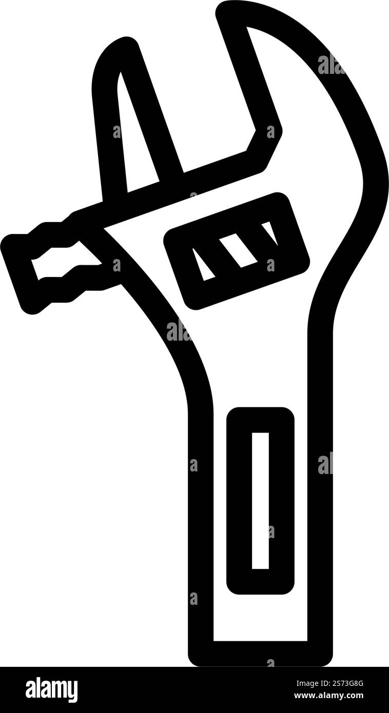 adjustable wrench line icon vector. adjustable wrench sign. isolated ...